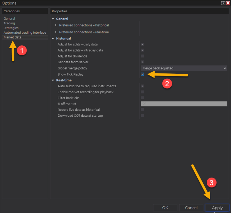 Enabling NinjaTrader Tick Replay | Trading OrderFlow